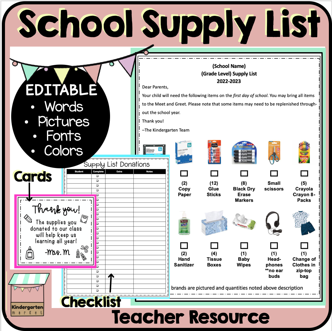 School Supply List Template - Free Printable List Templates