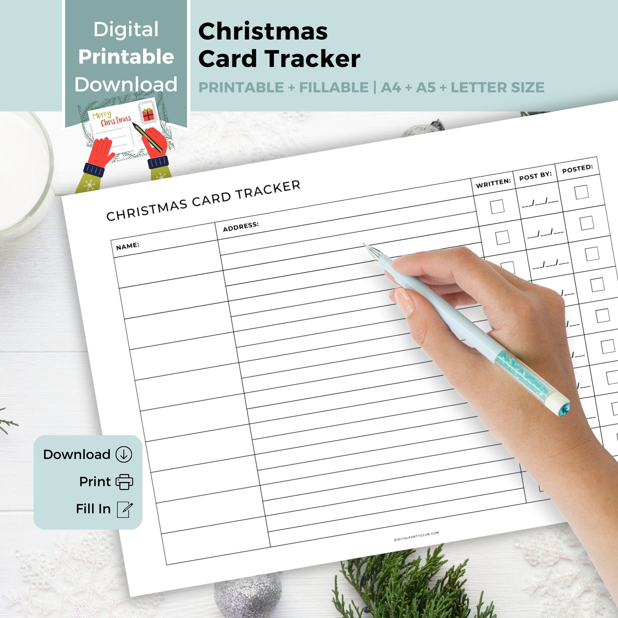 Free Printable Christmas Card List Template - Free Printable List Templates